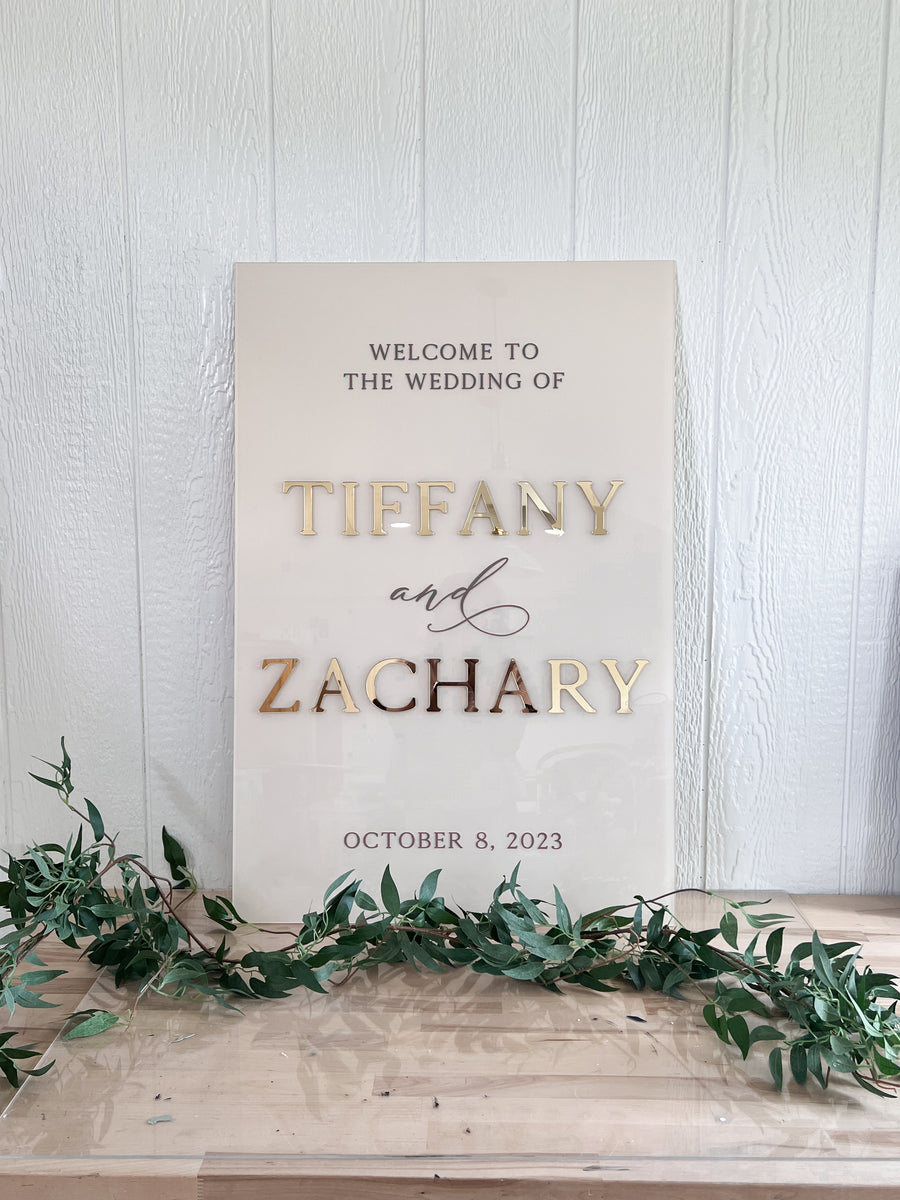 3D Welcome to the Wedding Sign – Blush and Lumber