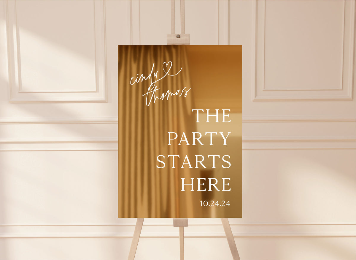 The Party Starts Here Sign – Blush and Lumber