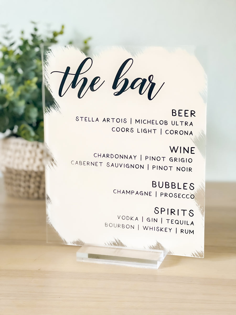 The Bar Custom Acrylic Sign – Blush and Lumber