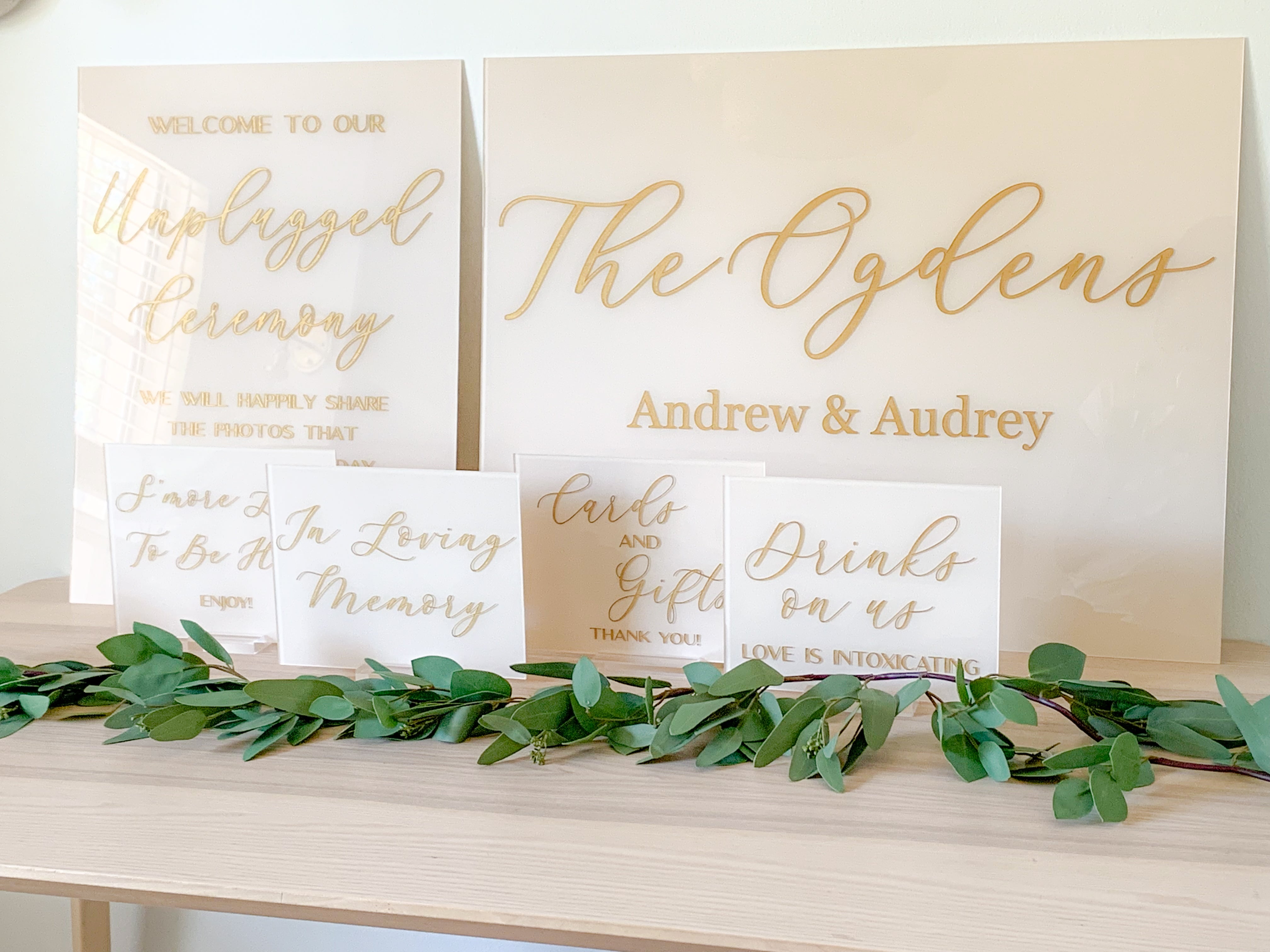 Acrylic Sign Packages – Blush and Lumber