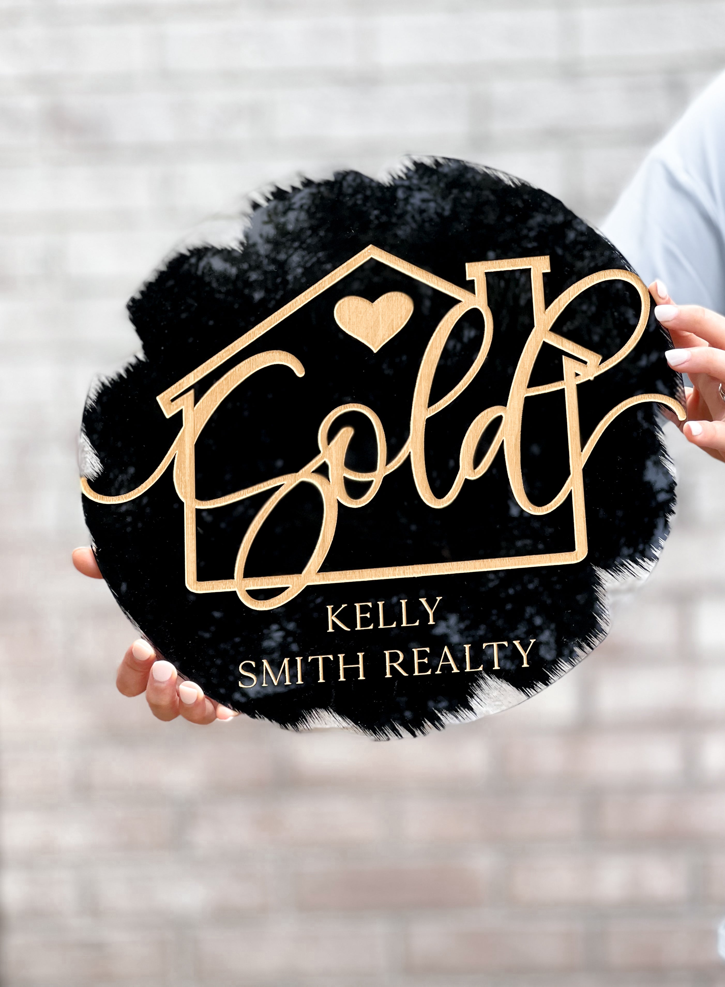 Sold by Realtor Acrylic Sign | Realtor Closed Sign – Blush and Lumber