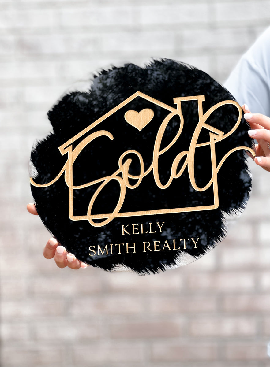 Sold by Realtor Acrylic Sign | Realtor Closed Sign – Blush and Lumber