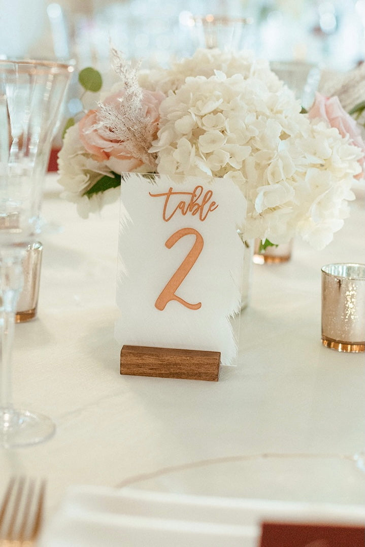 Modern 4x6 Acrylic Table Number - TN6 – Blush and Lumber