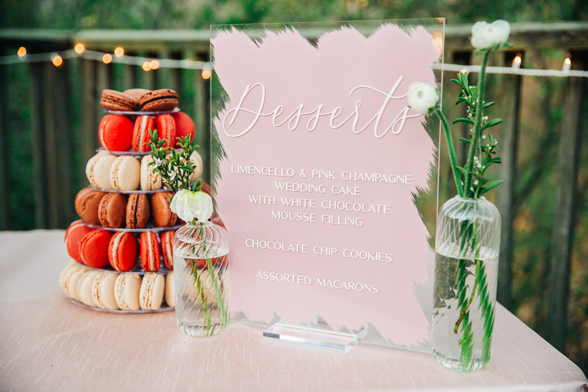 Dessert Menu Acrylic Sign – Blush and Lumber