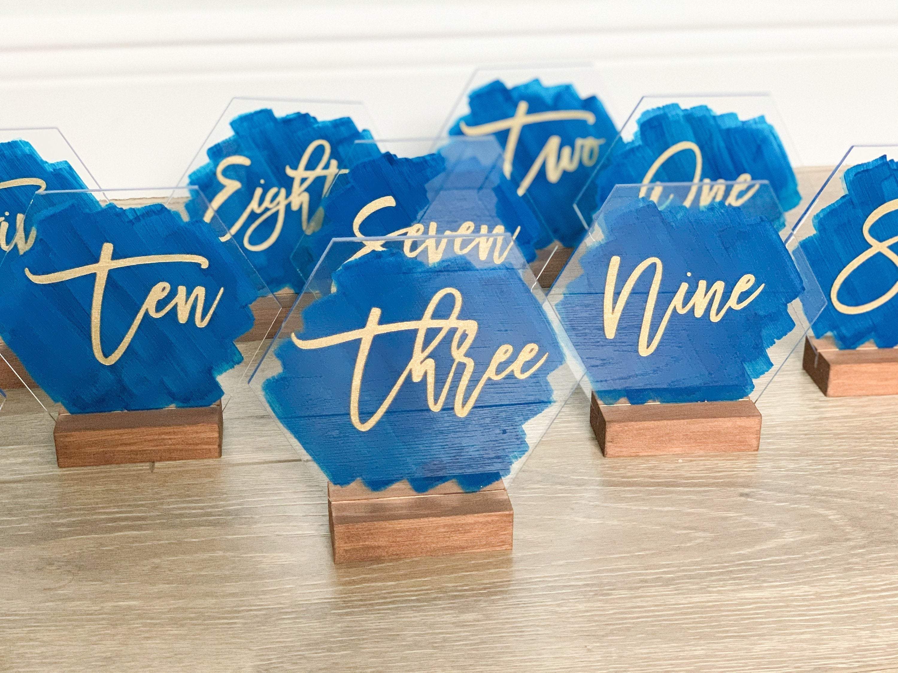 Wedding Painted Back Acrylic Table Number - TN1 – Blush and Lumber