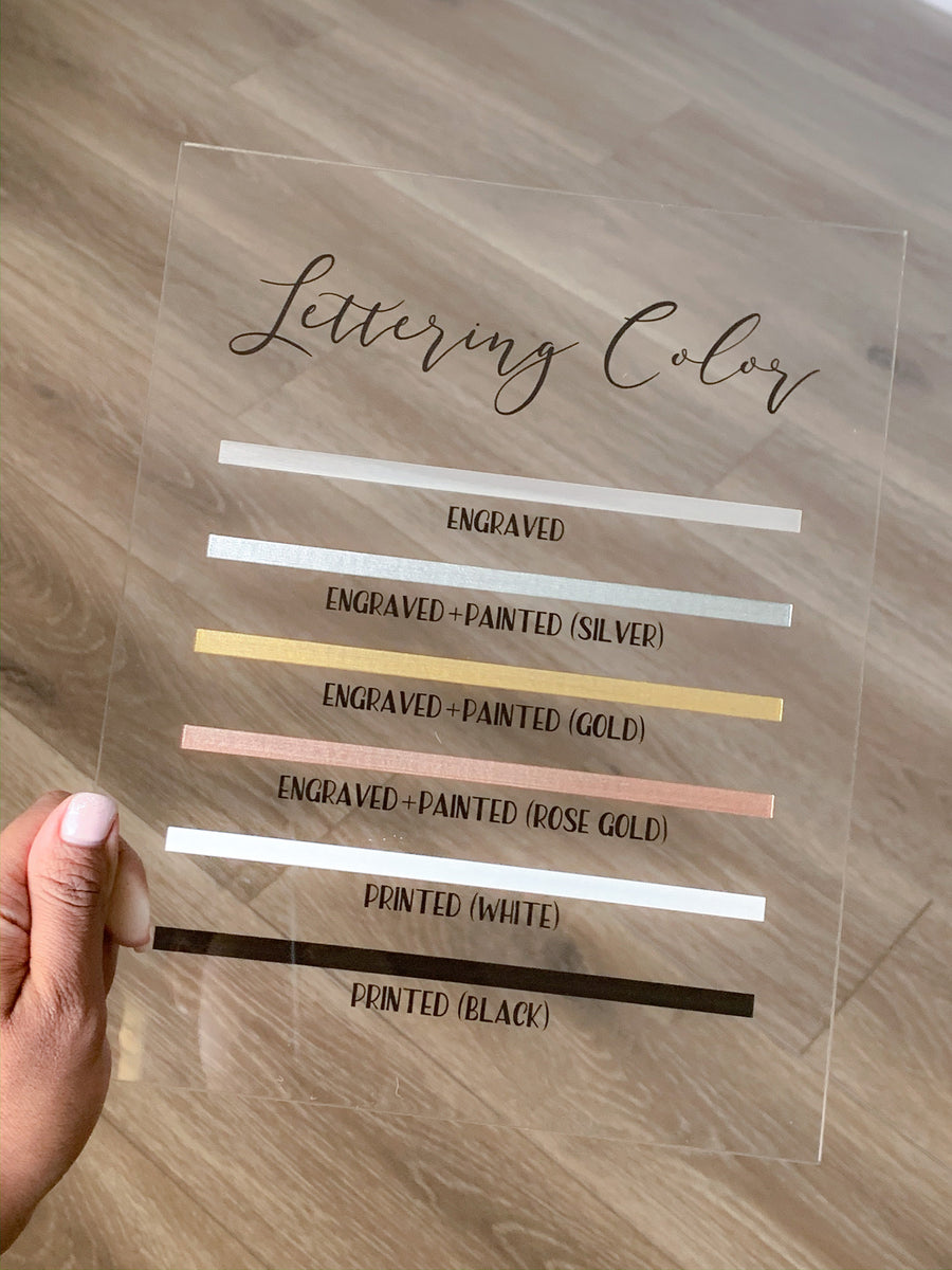Custom Bar Menu Acrylic Sign – Blush and Lumber