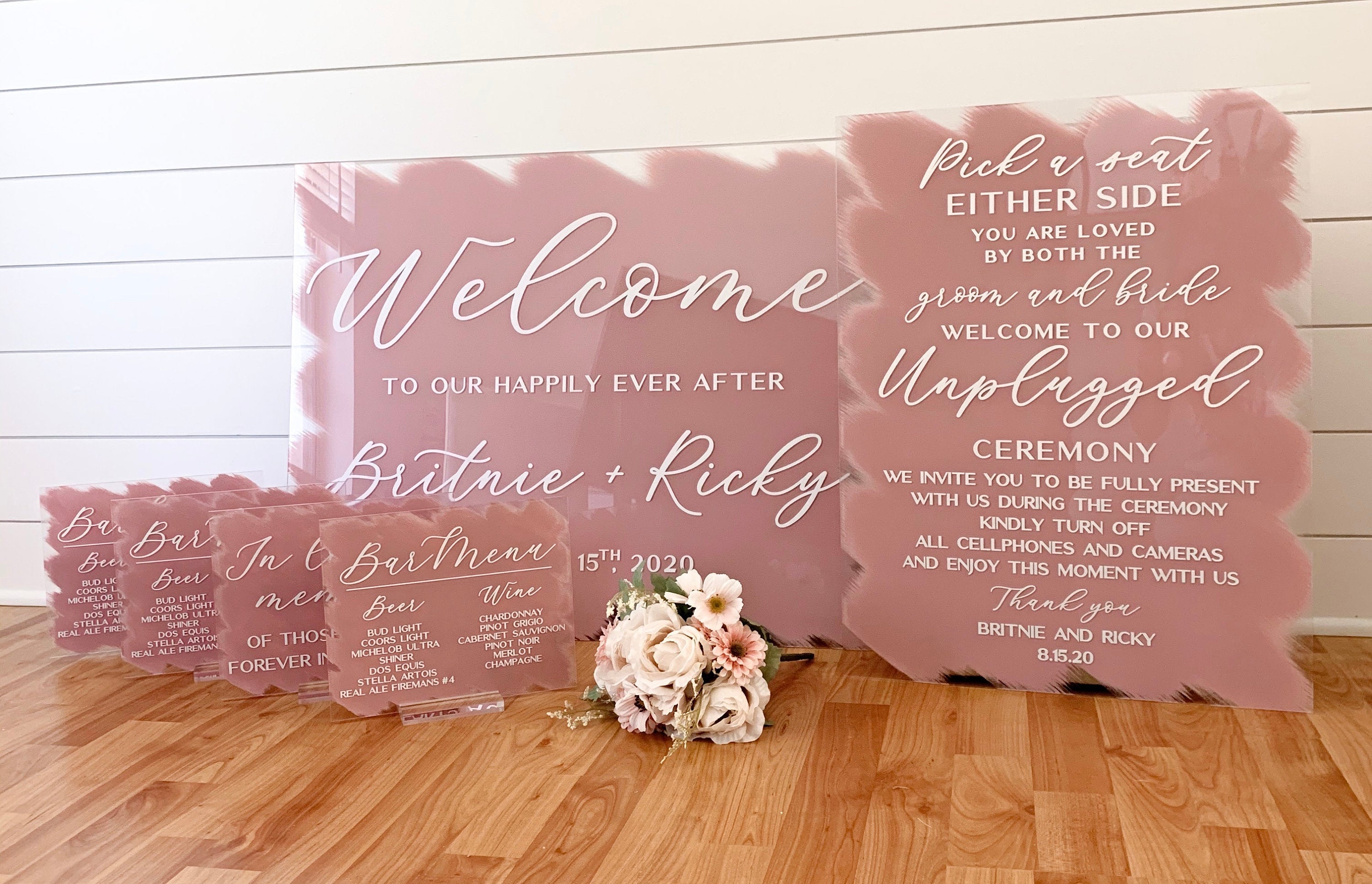Acrylic Sign Packages – Blush and Lumber