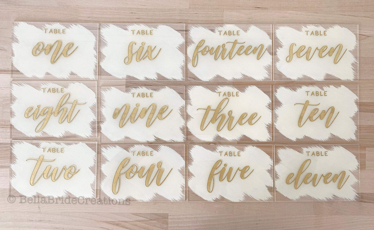 Painted Back Acrylic Table Numbers - TN3 – Blush and Lumber