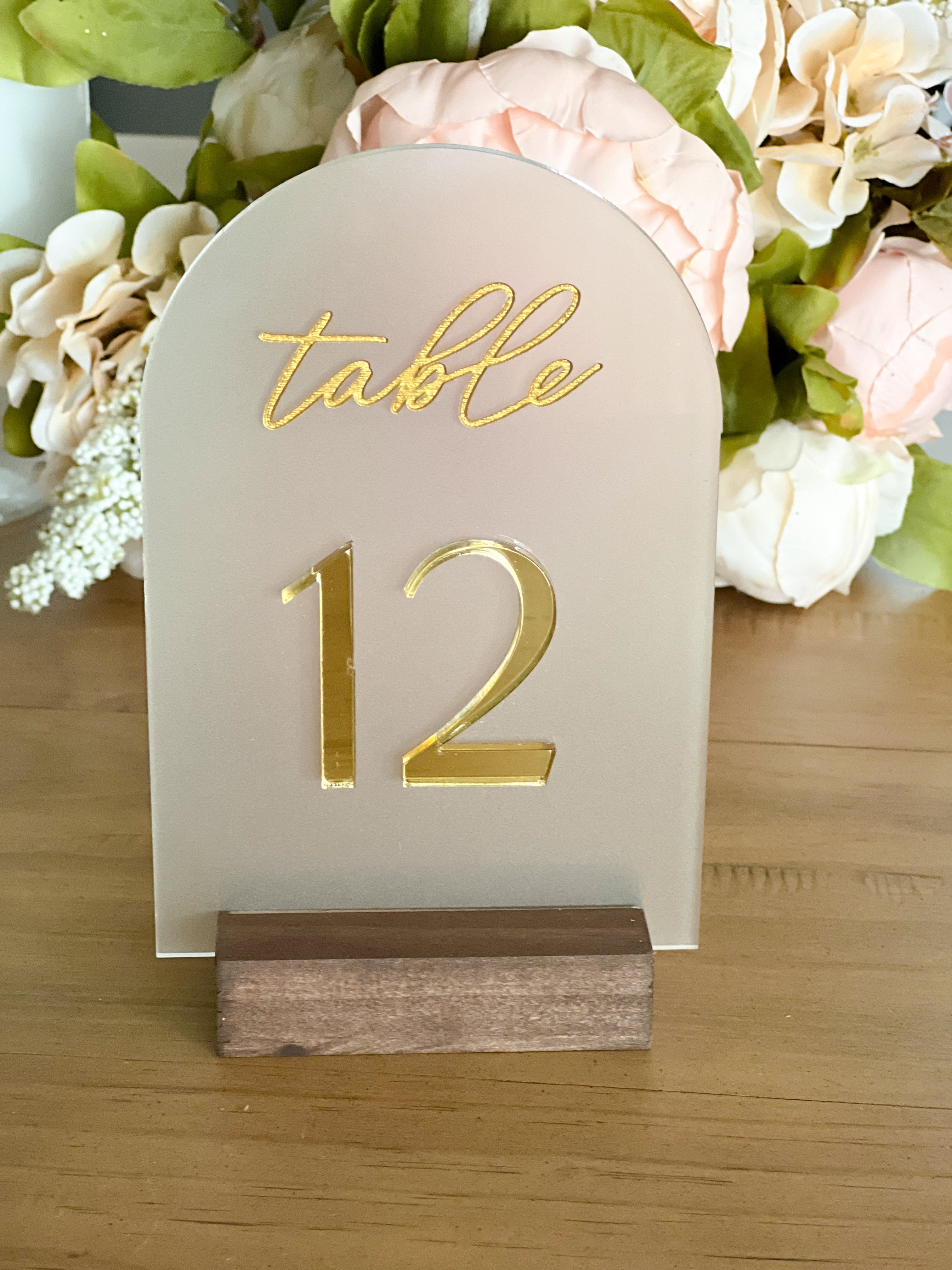 Gold Mirror Arch Acrylic Table Number-TN16 – Blush and Lumber