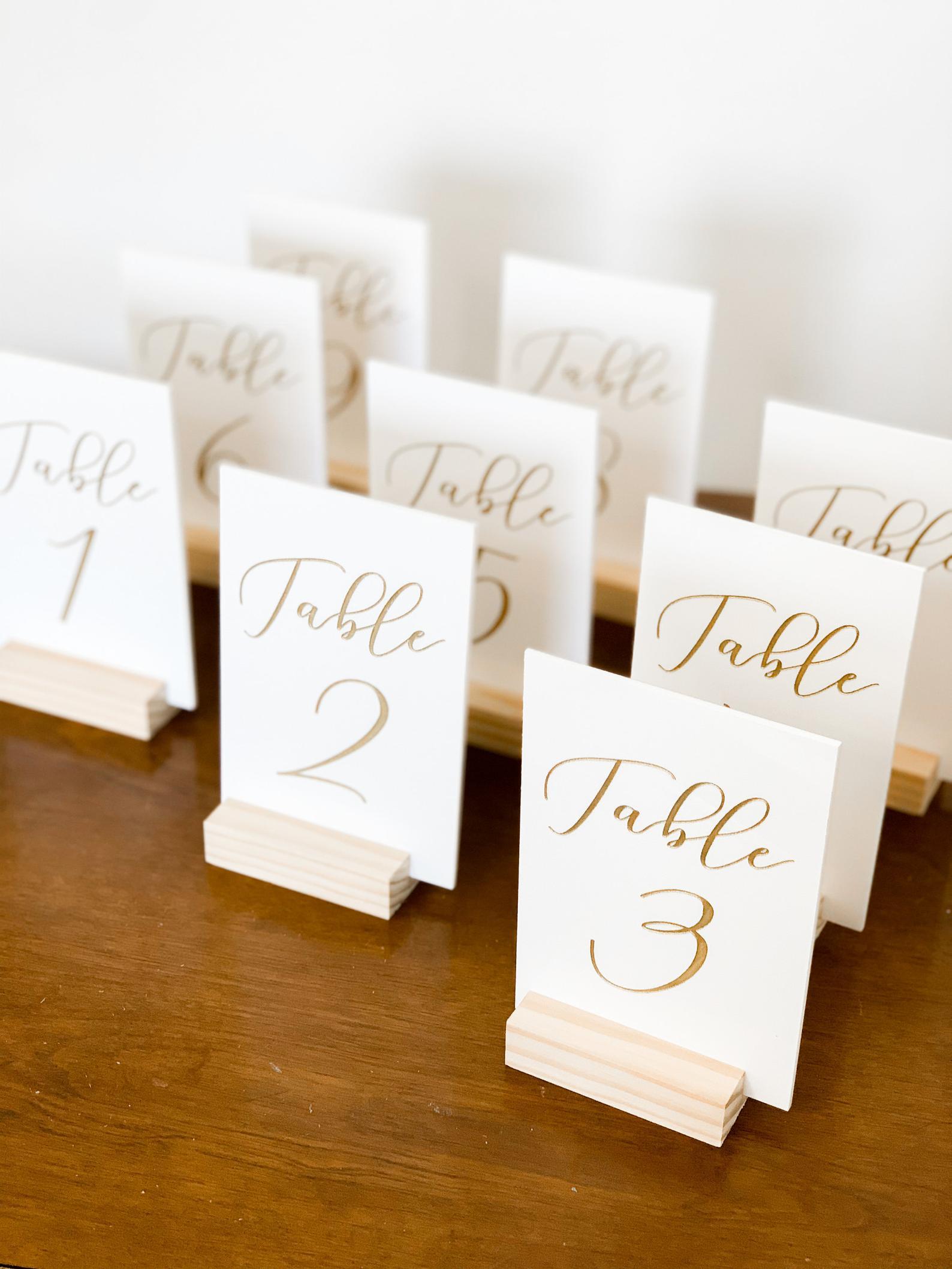 Modern Calligraphy Painted Back Table numbers - TN5 – Blush and Lumber